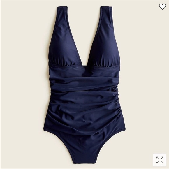 J. Crew | Swim | Jcrew Ruched Vneck Onepiece Bc16 Navy Swimsuit | Poshmark